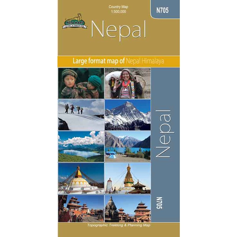 Country Map Nepal Large Format Map N705